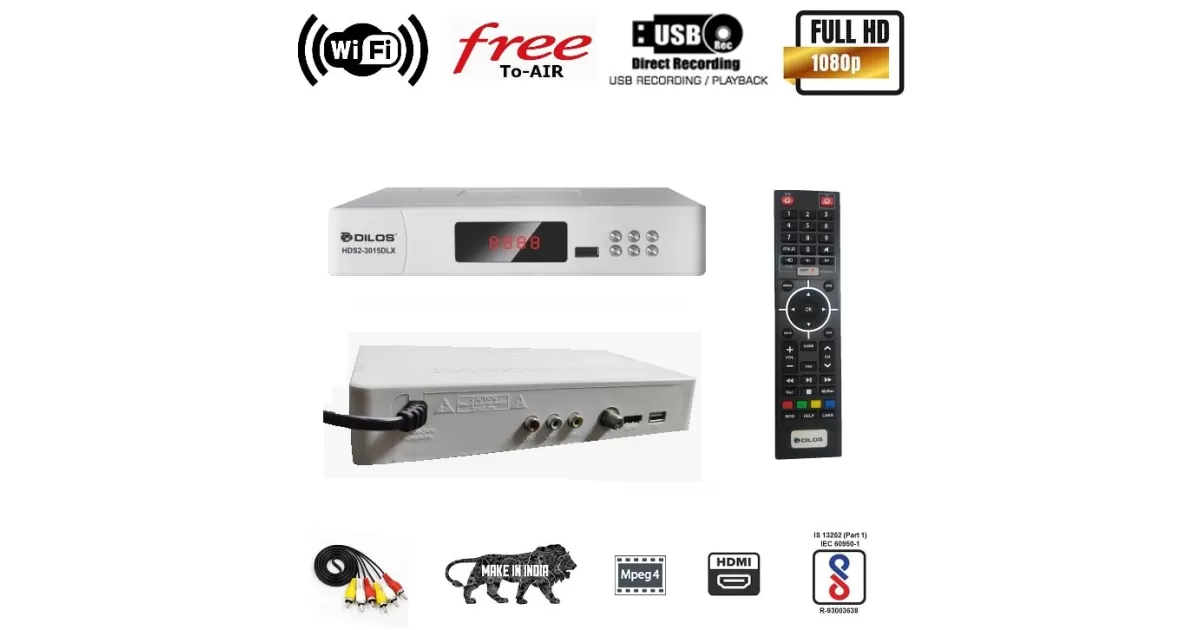 Buy For DD Free dish FTA HD Set-Top Box with Universal Remote + FREE HD LNB